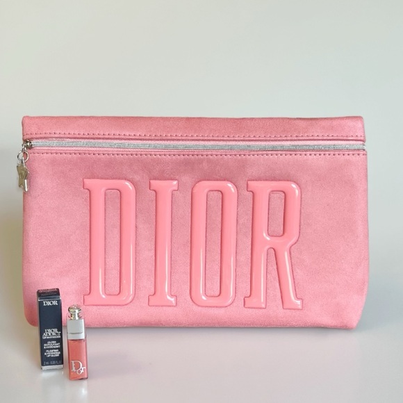 Dior | Accessories | New Dior Large Suede Cosmetic Pouch Dior Addict ...